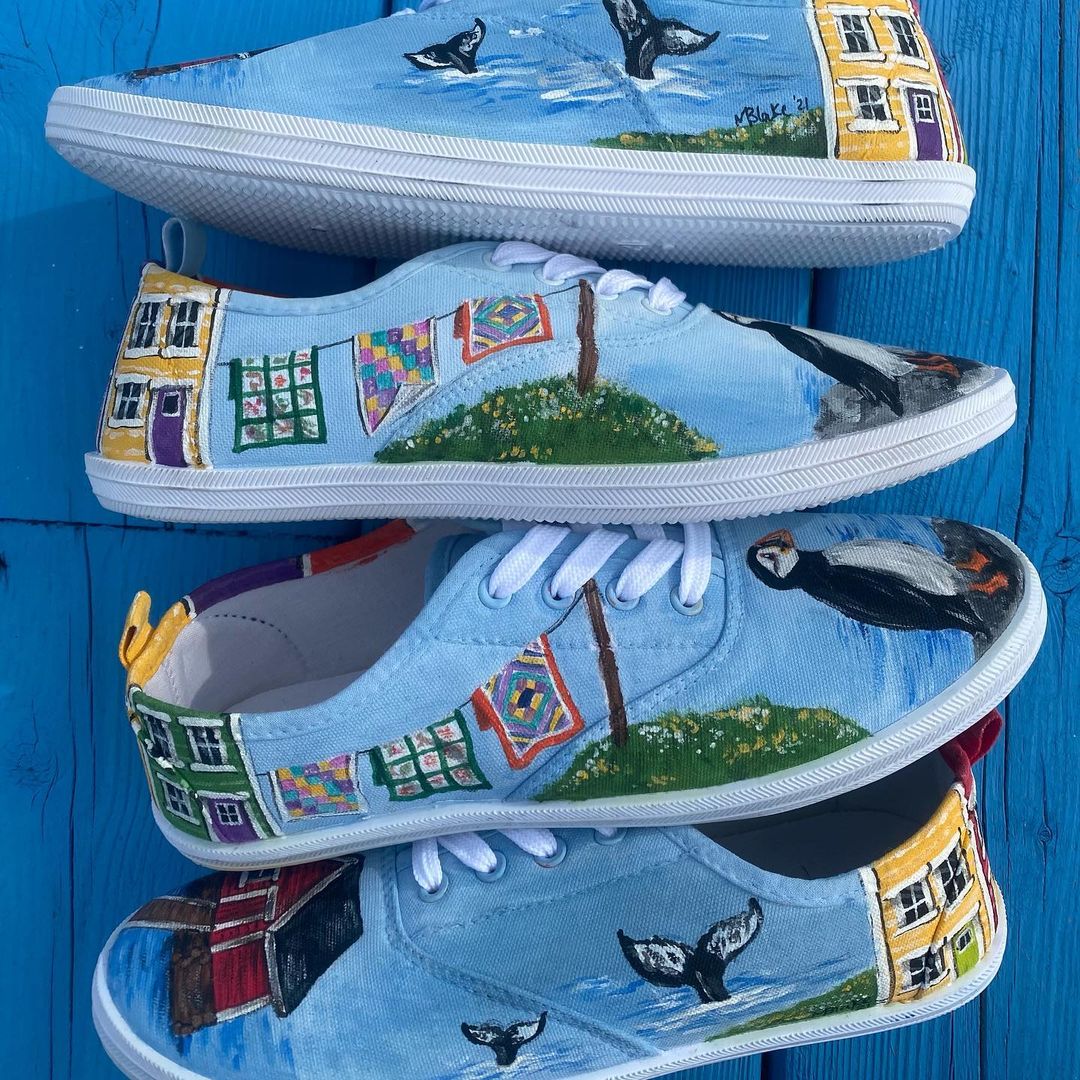Newfoundland Themed Shoes From Saltwater Studio - NEWFOUNDLAND BUZZ